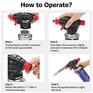 SINKUG Welding torches, Cutting torches with Adjustable Continuous Flame, Refillable Blow Torches Food Torch Kitchen Torch for Desserts,Creme Brulee,Jewelry and Baking