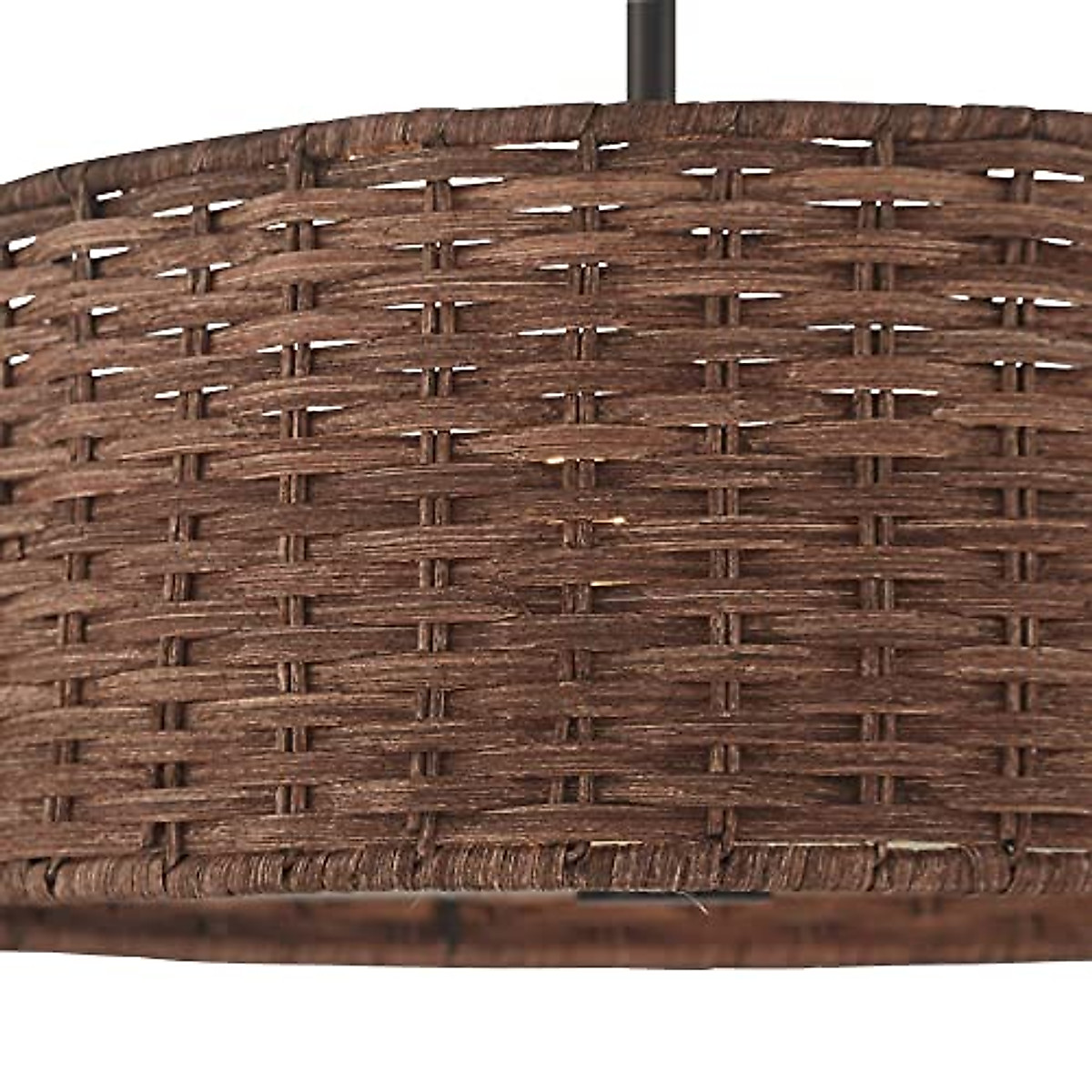 Possini Euro Design Hampton Modern Ceiling Light Semi Flush-Mount Fixture 13 1/4" Wide Soft Gold 2-Light Dark Weave Rattan Drum Shade for Bedroom Kitchen Living Room Hallway Bathroom House Home