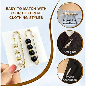 Fashion Dress Clips Back Cinch Set, Waistband Clothes Tightener Clip, Shirt Clothes Gloves Shawl Sweater Scarf Mitten Clips Cincher for Women, Large Safety Pins Brooches for Women