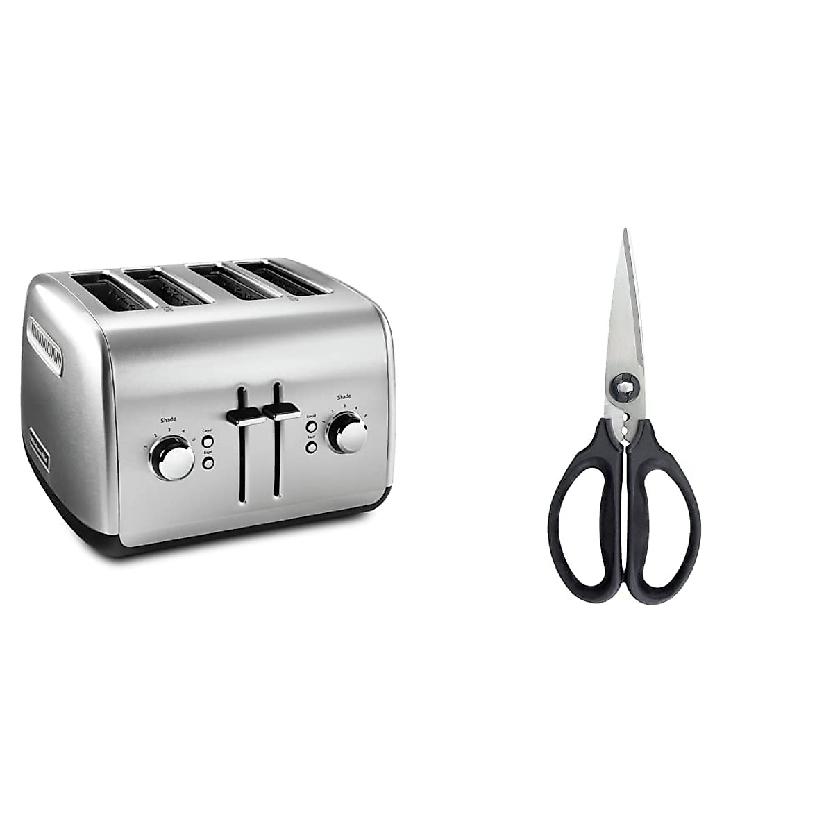 KitchenAid KMT4115SX 4-Slice Toaster with Manual High-Lift Lever, Brushed Stainless, Metallic & OXO Good Grips Good Grips Kitchen Shears