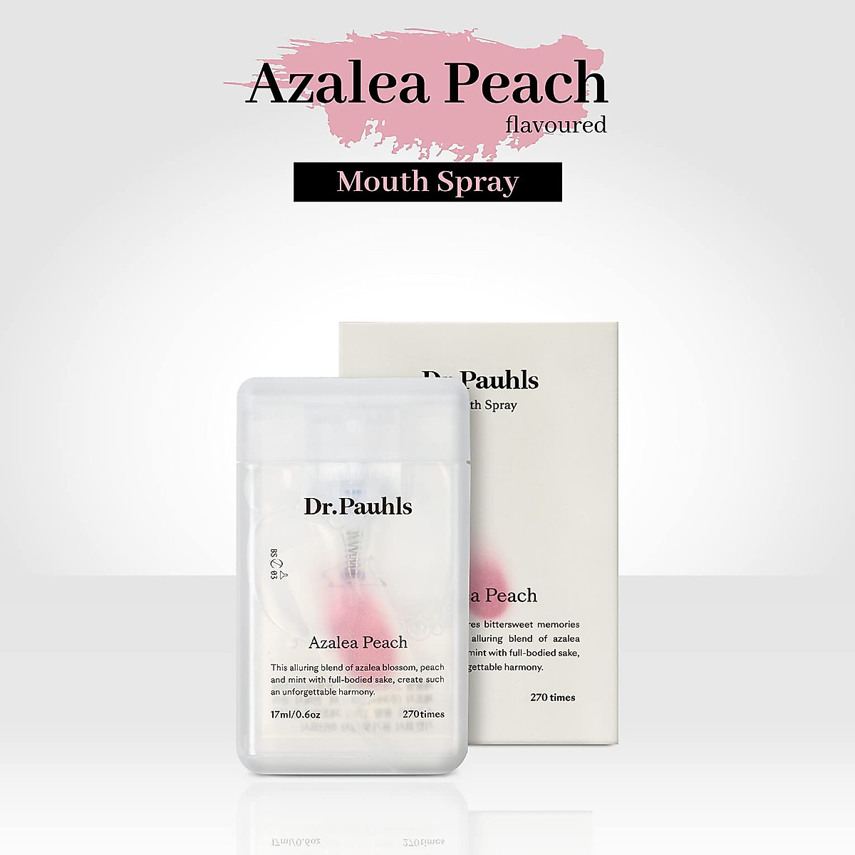 Dr. Pauhl’s Breath Spray - Moisturizing & Refreshing Dry Mouth Spray With Azalea Peach 17ml (0.6 Oz) - 270 Sprays