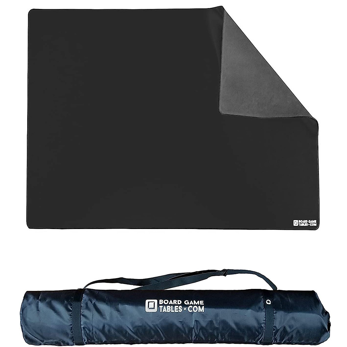 Board Game Playmat [3'x5'/Thick Super Cushioned/Stitched Edge/Water Resistant] with Carrying Case - for Tabletop Board Games, Card Games, RPG Games (Medium, Black)