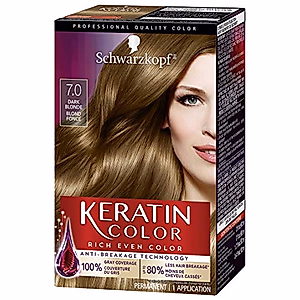 Schwarzkopf Keratin color permanent hair color cream, 7.0 dark blonde