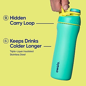 Owala Twist Insulated Stainless Steel Water Bottle for Sports and Travel, BPA-Free, 24-Ounce, Hint of Grape