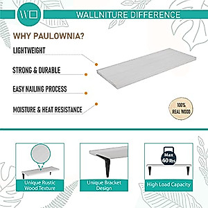 Wallniture Assisi White Floating Shelves for Wall, Wood Wall Shelves for Kitchen Organization and Storage, Wall Shelf Set of 5