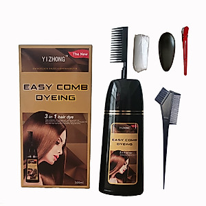 Purple Hair Dye Shampoo Permanent YIZHONG Hair Color For 100% Gray Coverage Women Men Dark Easy Comb Dyeing (grape purple)