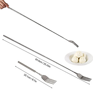 Adjustable Telescopic Fork Extendable Fork Long Fork Toasting Fork Extending Fork Extra Long Fork Extended Fork Stainless Steel, For Eating, Barbecue, Dinner, Dessert, Sausage, Vegetable