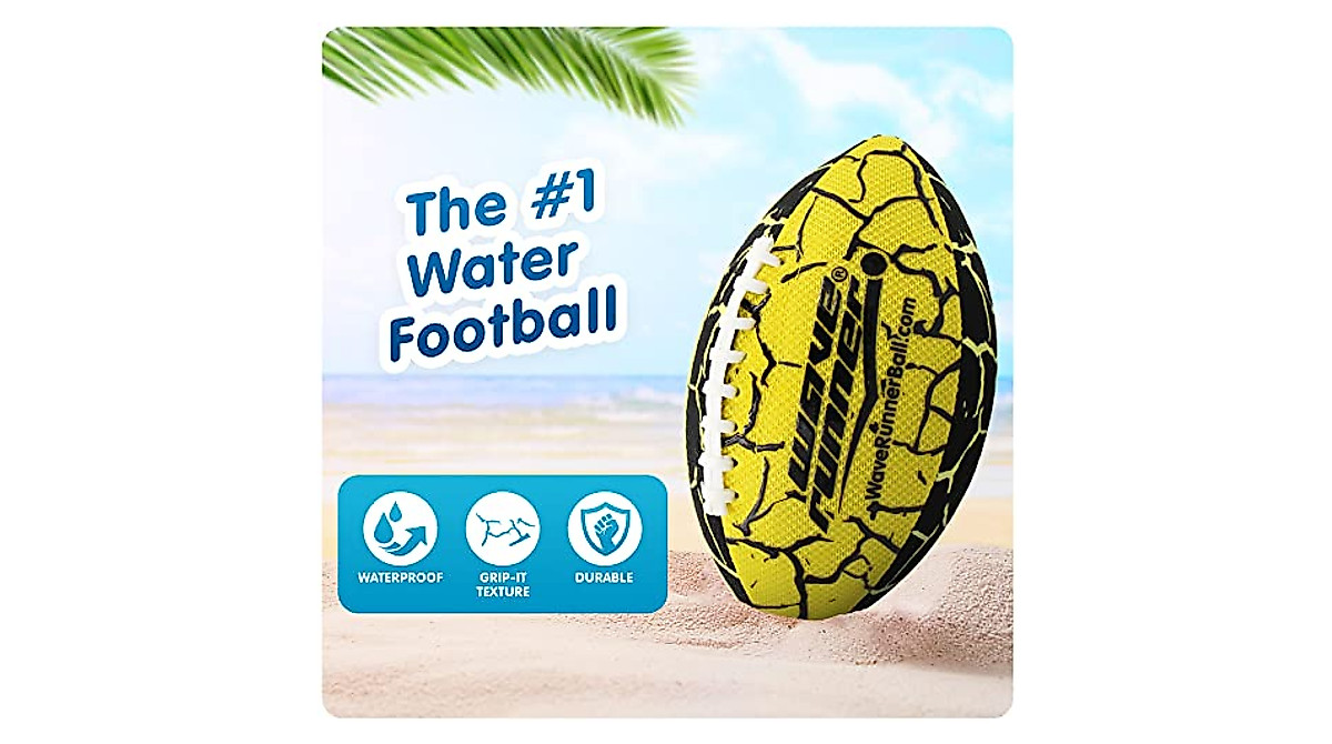 Wave Runner Waterproof Football - Durable 9.25 Inch Water Play Ball
