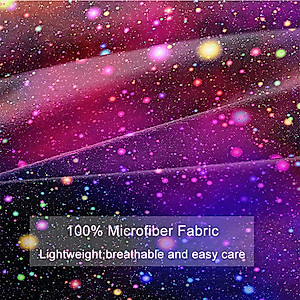 SIRDO Kids Twin Bed Set in a Bag, Galaxy Toddler Bedding Sets for Girls Boys, 5 Piece Colorful Comforter Set with Sheets, Soft Microfiber Bed Sheets All Season