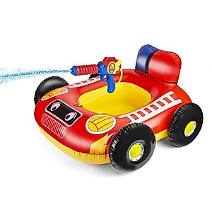 Kids Pool Floats with Water Gun, Pool Toys for Kids Ages 4-8, Fire Truck Toddler Floats for Pool, Pool Inflatables for Boys Girls and Children