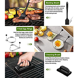 Griddle Accessories kit for Blackstone Flat top Grill and Camp Chef,16 Pieces Stainless Steel BBQ Barbecue Tools Set for Outdoor Backyard Grill Tools Gift for Men Women.