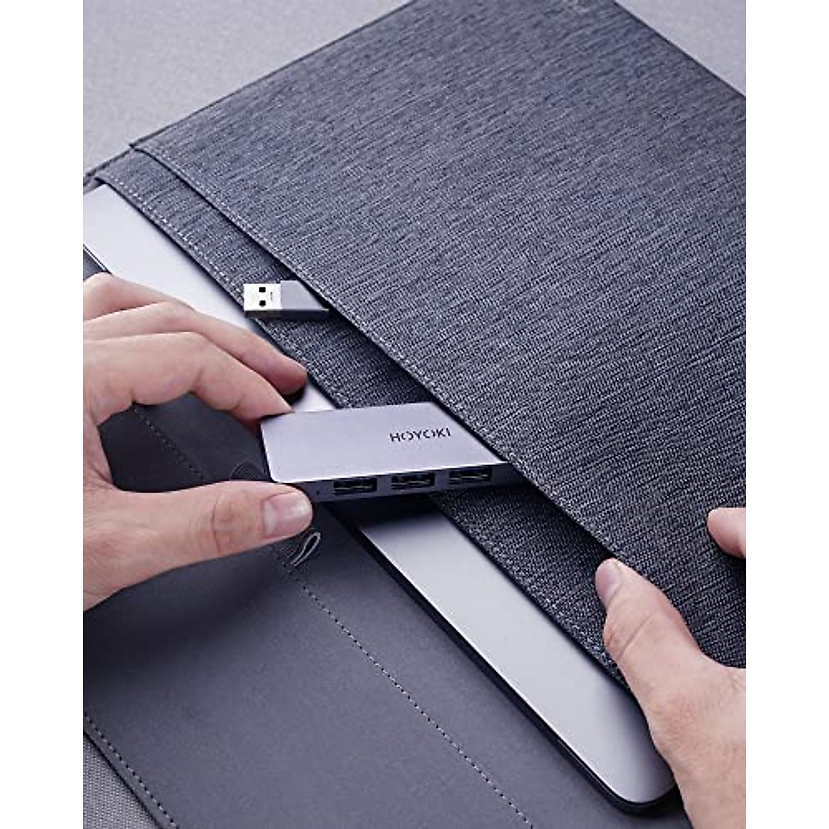 USB Hub for Laptop HOYOKI USB 3.0 Hub,Portable Aluminum Data USB Splitter with SuperSpeed 5Gbps Ultra-Slim USB Port Expander for MacBook Pro/Air, Dell, Chromebook 4