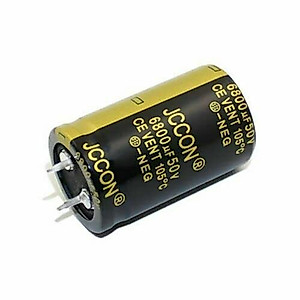 2PC 50v 6800uf JCCON Black Gold Audio Amplifier Filter Capacitor 25x40