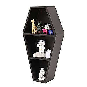 U/D Coffin Shelf Coffin Bookshelf Gothic Room Decor Floating Shelves Witchy Gifts for Halloween,Grunge Room Decor,Skull Wall Decor