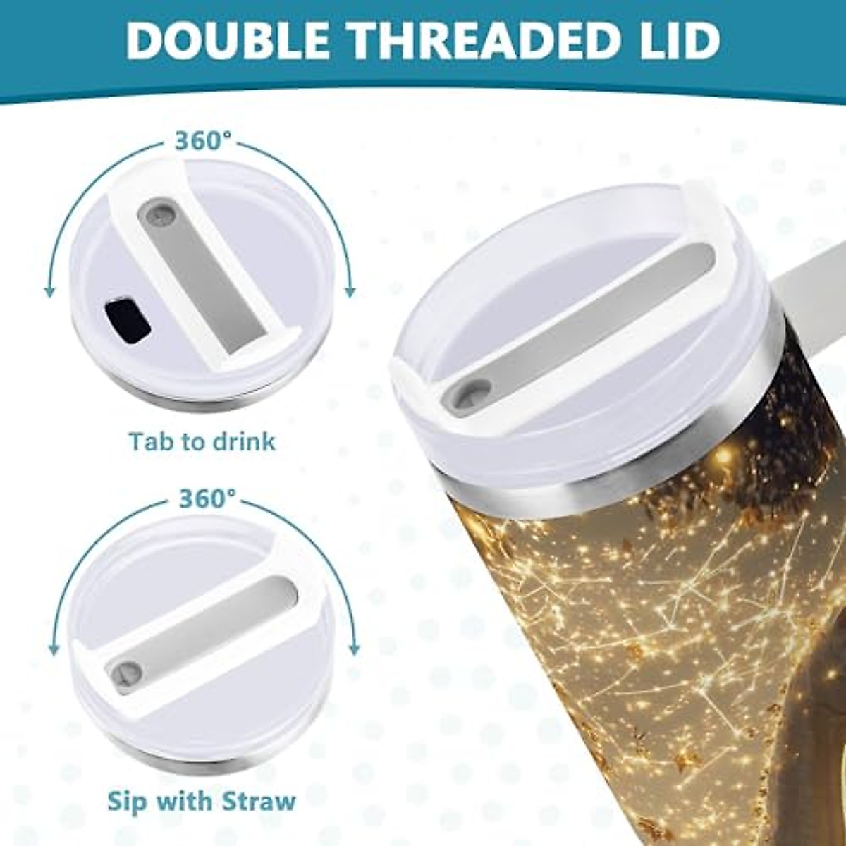 Slewiaeky Tumbler with Handle 40 oz Multicolor Beast Dinosaur T Rex Travel Mug with Lid and Straw Stainless Steel Vacuum Insulated Water Bottle Cup for Iced Tea Coffee Cold Beverages Cup Holder Frien