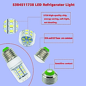 Sousery Replace 5304511738 LED Refrigerator Bulb, KEI D34L Refrigerator, AP6278388, PS12364857, Compatible with Frigidaire Kenmore Refrigerator Bulb, 85-265V 3.5W Cool White VS.(1Pack)