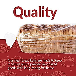 Reli. Bread Bags with Ties | 8 x 4 x 18" | 250 Pack (250 Twist Ties) | Bulk Bread Bags for Homemade Bread | Plastic Bread Bags for Bakery | Bread Loaf Packing Bags | Clear, Large
