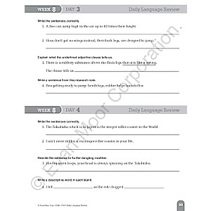 Evan-Moor Daily Language Review, Grade 7 Actvities Homeschooling & Classroom Resource Workbook, Reproducible Worksheets, Teacher Edition, Daily Practice, Skills Assessment, Grammar, Punctuation