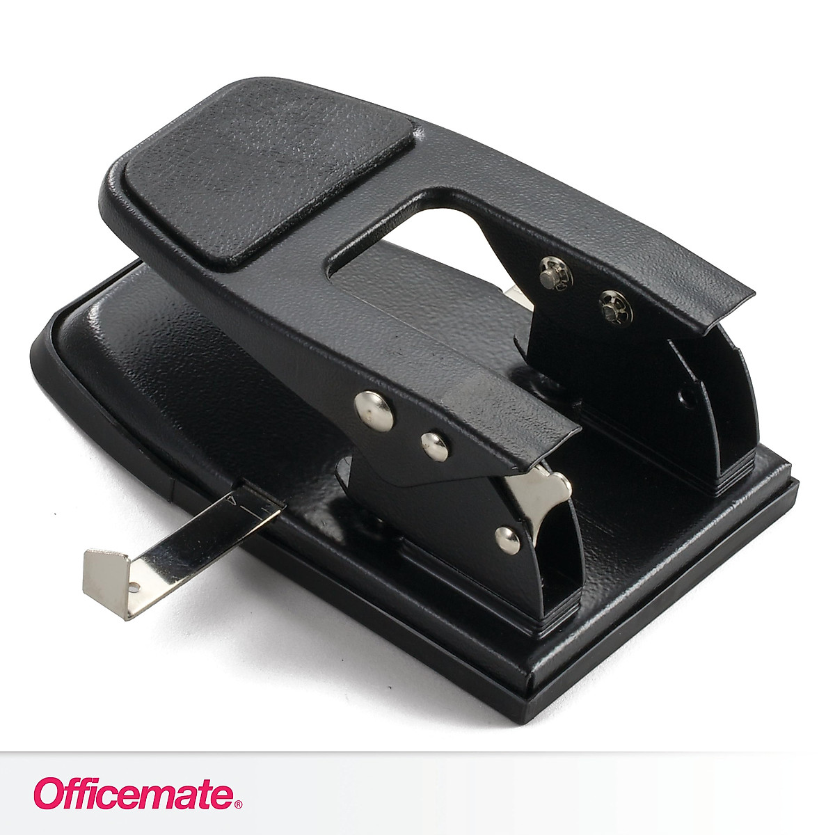 Officemate Heavy Duty 2-Hole Punch, Padded Handle, Black, 50-Sheet Capacity (90082), Model Number: OIC90082
