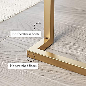 Nathan James Leighton Two-Drawer Writing Glam Accents Brass, Home Office Computer Desk or Vanity Table, 2, White/Gold