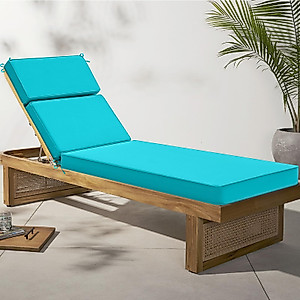 idee-home Chaise Lounge Cushions Outdoor, Lounge Chair Cushions for Outdoor Furniture Thick Comfortable Water Resistant Lounge Patio Replacement Cushion 72in.L x 21in.W x 3in.T