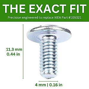 Spare Hardware Parts Desk, Shelf, Drawer, Table, Sideboard, Stand Screw (Replacement for IKEA Part #105021) (Pack of 10)