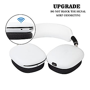 AIDERLOT Silicone Case Cover for AirPods Max,Anti-Scratch Ear Cups Cover and Headband Cover for AirPods Max,Airpods Max Headphone Silicone Ear Cups(White)