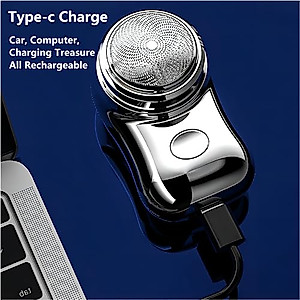 2023 Powerful Electric Razor for Men - Type C Fast Charging Mini Shave Portable Men's Electric Shaver for Smooth Shave, Pocket Size Storm Shaver Wet and Dry Mens Razor Easy One-Button Use (Blue)