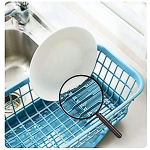 Plate Rack Draining Dish Rack Household Dish Storage Rack With Chopsticks Cage Household Detachable Dish Drain Rack Kitchen Pan Plate Holder (Color : Blue)