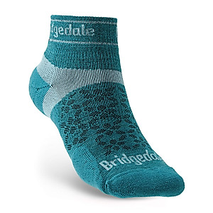 Bridgedale Womens Trail Run Ultralight T2 Merino Performance Ankle, Teal, Medium