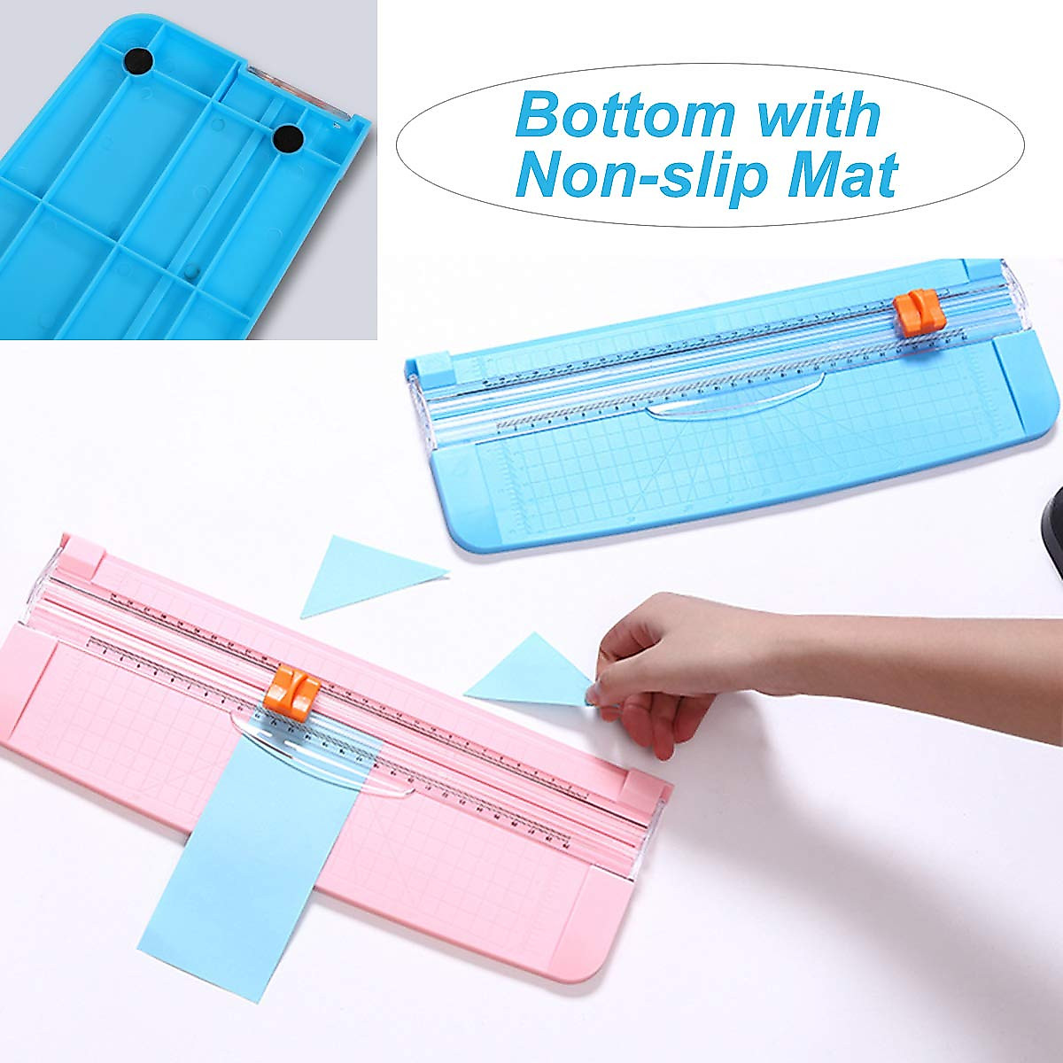 Portable Paper Cutter Guillotine Paper Trimmer Scrapbooking with Security Safeguard for Standard Cutting of A2 A3 A4 A5 Paper, Photos or Labels - Black