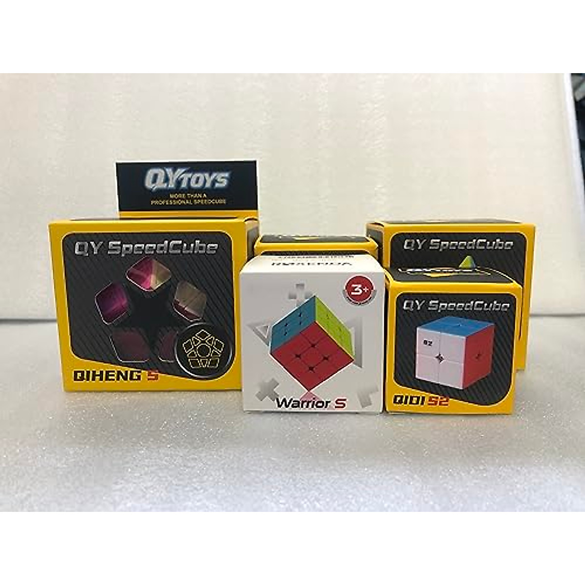 Roxenda Speed Cube Set, Speed Cube Bundle of 2x2 3x3 4x4 Megaminx and Pyramid Cube Smoothly Stickerless Magic Cubes Collection for Kids Teens & Adults [5 Pack]