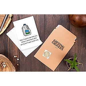 GIFTING GIGGLES Funny Card for Dad | Happy Birthday, Father’s Day | from daughter, son, all of us | Bday gift for Father, Step Dad, Daddy | 40th 50th 60th 70th 80th