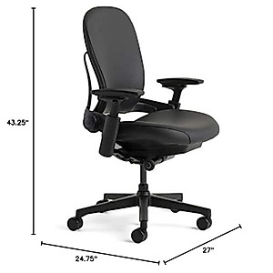 Steelcase Leap 46216179S Office Desk Chair, Black Leather