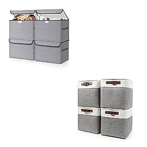 Bagnizer 14.6 x 9.5 x 9.5”storage bin with lids and 11 x 11 x 11” storage cube