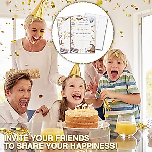 Chuxvon Magical Wizard Birthday Party Invitations, Retro Birthday Invitation, Double-Sided Fill In Invites, Magical School Birthday Party Decorations, 20 Cards With 20 Envelopes(D10)