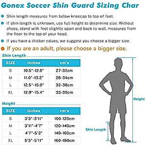 Gonex Soccer Shin Guards for Kids Adult, Youth Boys Girls Shin Guards Slip in Soccer Shin Pad Sleeves Canilleras for Football Games, EVA Cushion Protection Reduce Shocks & Injuries