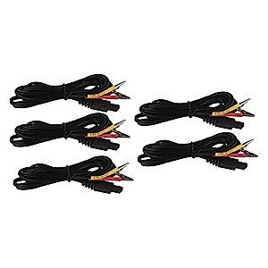 Kadimendium Clip Electrode Test Cord, TENS Electrode Wire Black Potable Size 5pcs for Digital Therapeutic Machine for Slimming Massager