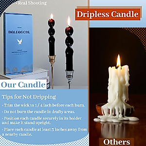 Dripless Taper Candles Spiral 10 Inch Candles Unscented Black Twisted Candles Handmade Tapered Candles Unique Design 4 PCS for Table Home Decoration Holiday Wedding