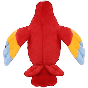 9'' Cute Talking Parrot Repeats What You Say Electronic Interactive Plush Toy Stuffed Animal Record Parrot Waving Wings Funny Bird Toys for Children Girls Boys Best Xmas Gift (Red Parrot)