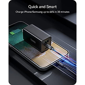 65W USB C Charger: TUNNU GaN Charger - USB C Charger Block - Type C Wall Charger - Foldable Multi USB C Charger for MacBook Pro/Air iPad Pro Galaxy S20/S10 Dell XPS 13 Note 20/10+ iPhone 13/Pro Pixel