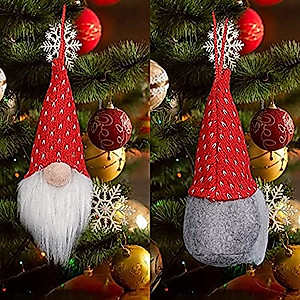 8 Pcs Christmas Tree Hanging Gnomes Ornaments，Christmas Gnomes Decor Ornaments Handmade Swedish Tomte Gnomes Plush Scandinavian Santa Elf Hanging Decorations for Home Christmas Holiday Decor