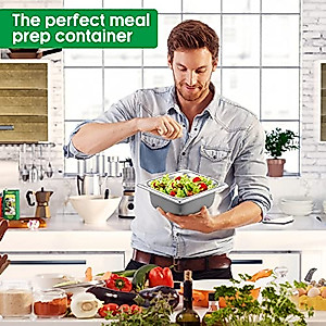 10 Pack Hotel Pans Stainless Steel Steam Table Pan Stackable Catering Pan Anti Jam Steam Pan Metal Food Pan for Hotel Restaurant Buffet Party Supplies (6.9 x 6.4 x 2.5 Inch)