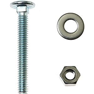 TAODAN 10 Set 1/4-20 x 2" Carriage Bolts Set Round Head Square Neck Screws with Nuts and Washers