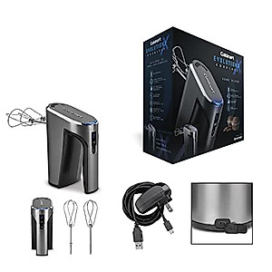 Cuisinart Electric Hand Blender & Mixer, EvolutionX Cordless Hand Mixer, 5 Speeds, Gray/Black, RHM-100