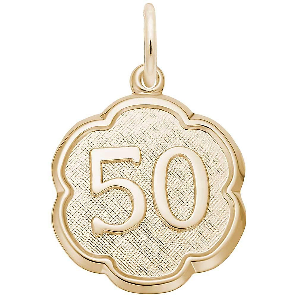 Rembrandt Charms Number 50 Charm, 14K Yellow Gold