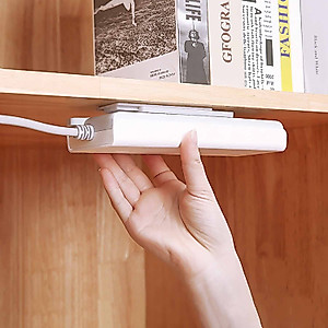 12 Pack Adhesive Punch Free Socket Holder, Self-Adhesive Desktop Socket Fixer, Power Strip Holder Fixator, Wall Mount Cable Management (White)