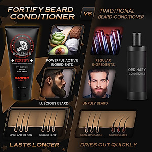 Bossman Fortify Intense Beard Conditioner - Shower Beard Wash, Moisturizer and Beard Softener for Men - Beard Growth Products - Made in USA (Hammer Scent)