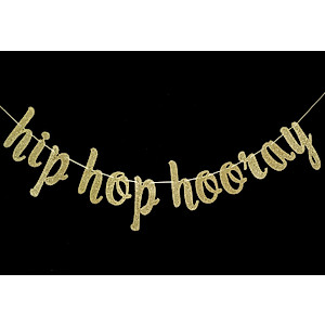 Hip Hop Hooray Gold Glitter Banner