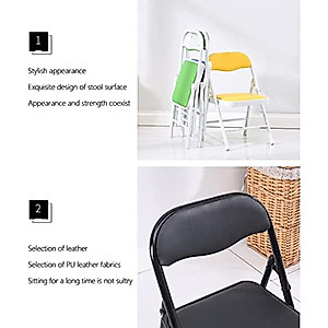 Chairs Chair Sturdy Folding Chair, Camping Chair, Padded Backrest, No Armrests, Household Dining Chairs Sturdy Legs Event Chair (Color : Orange, Size : 20.9in)